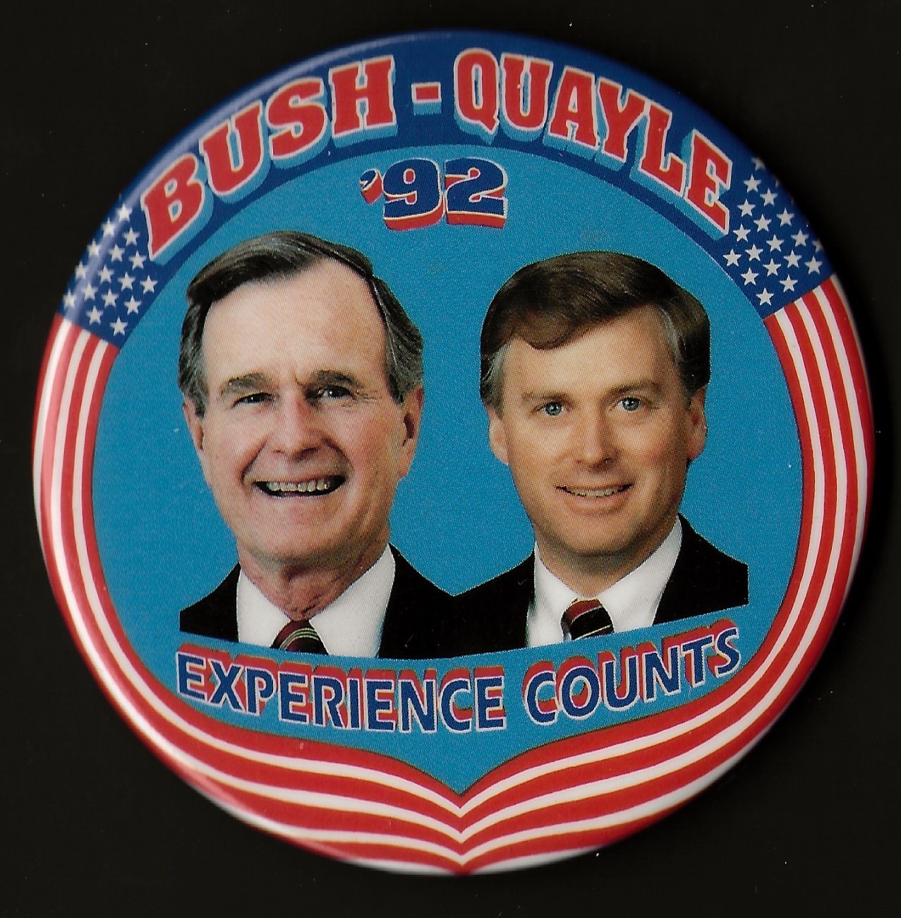 1992 George H.W. Bush & Dan Quayle 3" / Presidential Campaign Button ...