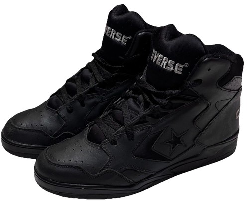 VTG Converse Icon Men’s 11 Black Leather High Top Basketball Shoes ...