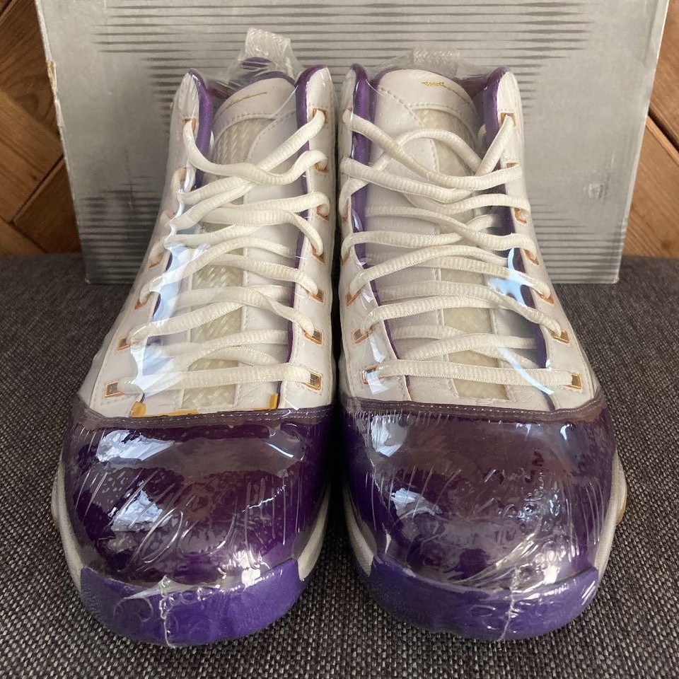Vintage 2004 Nike Air Jordan 19 Se White Met Gold-Varsity Purple 308492 ...