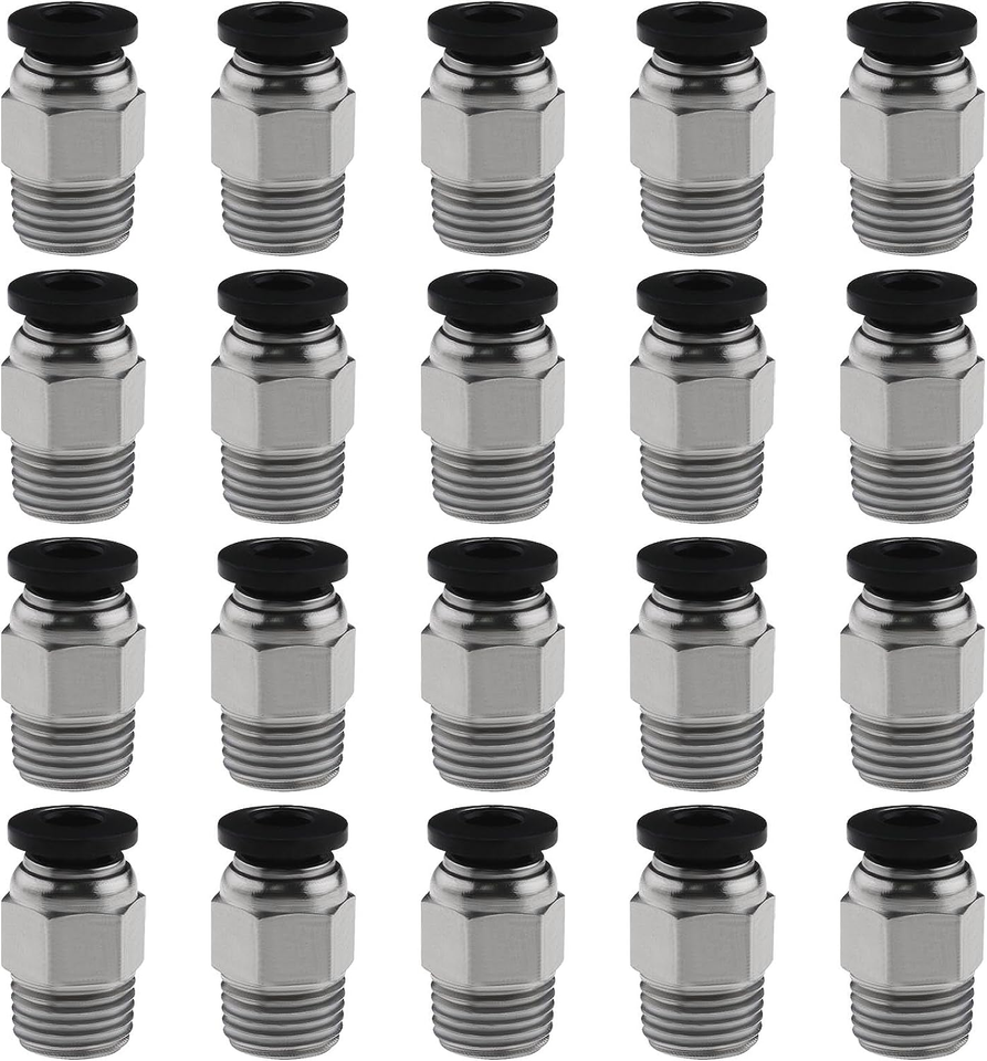 20PCS PC4-M10 Male Straight Pneumatic PTFE Tube Push in Quick Fitting ...