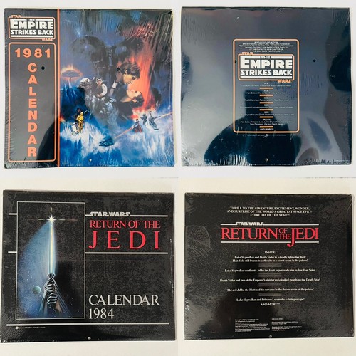 Star Wars Calendars 1981 Empire Strikes Back 1984 Return of the Jedi ...