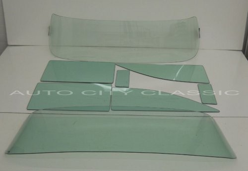 1955-56 Ford 2dr Sedan Glass Windshield Vent Door Quarter Back Green ...