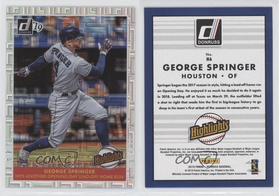 2019 Panini Donruss Highlights Vector George Springer #H6 0w8 | eBay UK