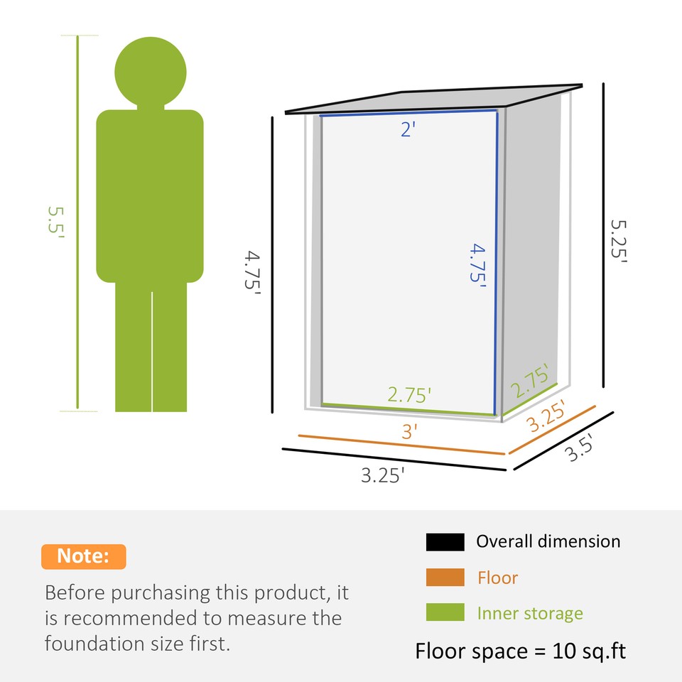 Small Lean-to Outdoor Storage Shed Garden Tool House for Patio Backyard ...