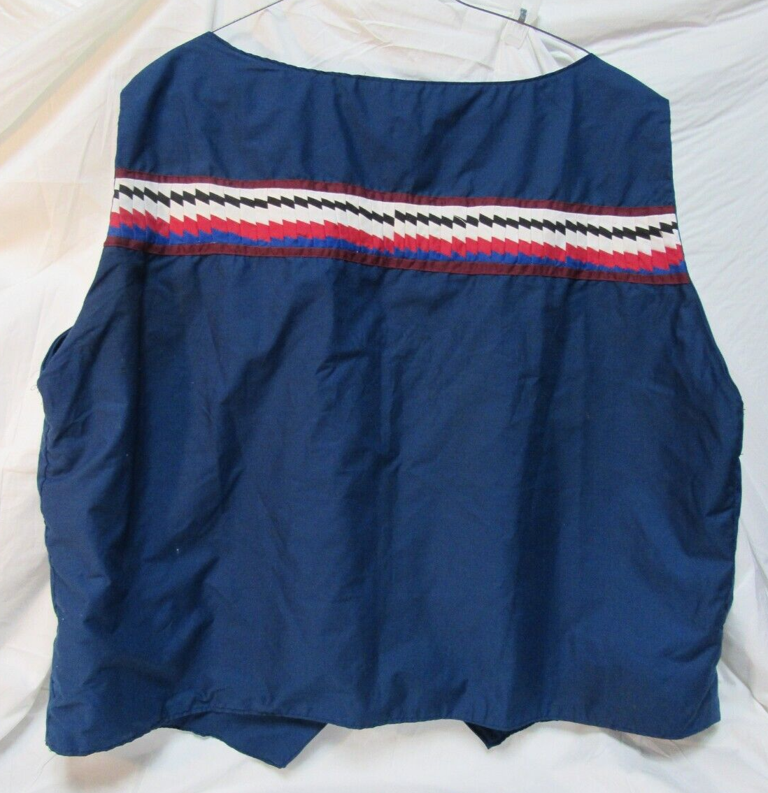 Native American Seminole Men's Traditional Blue Patchwork Vest 2X-3X ...