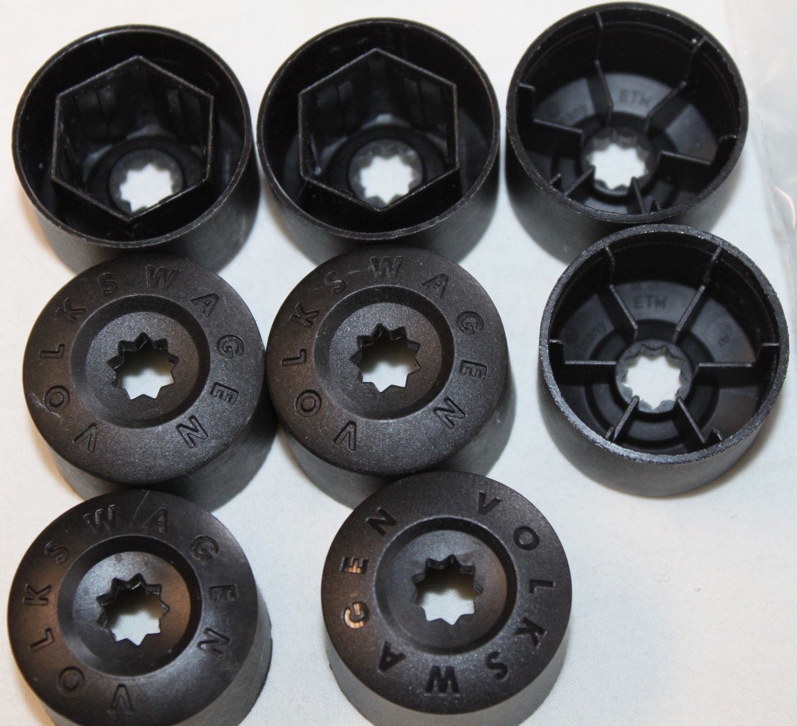 GENUINE VW GOLF PASSAT POLO WHEEL NUT BOLT LOCKING COVERS CAPS TOOL SET ...