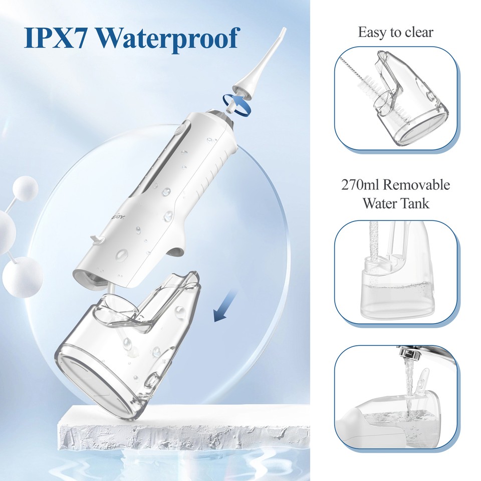 SEJOY Cordless Oral Teeth Irrigator Water Jet Dental Flosser 270ML ...