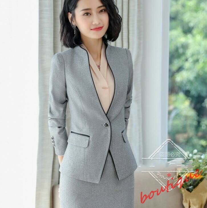 Womens Formal Dress Skirt Suits Business Blazer Jacket Sets Work Wear ...