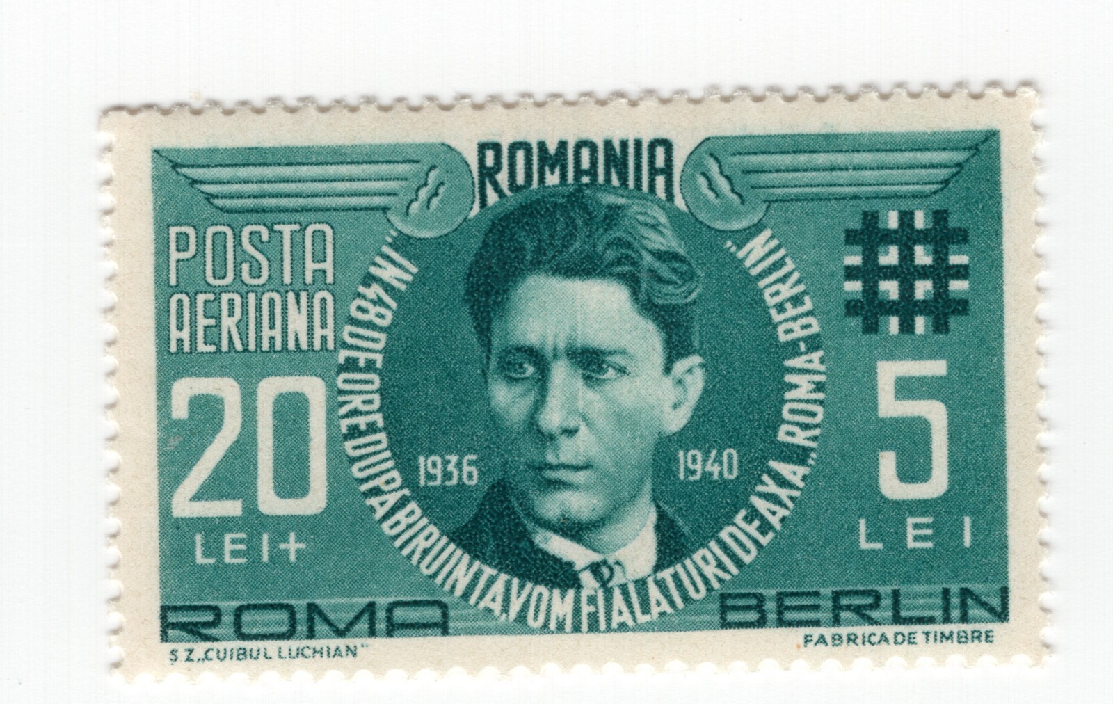 ROMANIA WW2 GERMAN PUPPET STATE 1940 IRON GUARD SCOTT CB1 PERFECT MNH ...