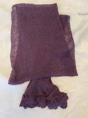 Vintage GRAPE LOOSE KNIT SCARF Cuffed Ends w/Hand Openings 75" Long | eBay