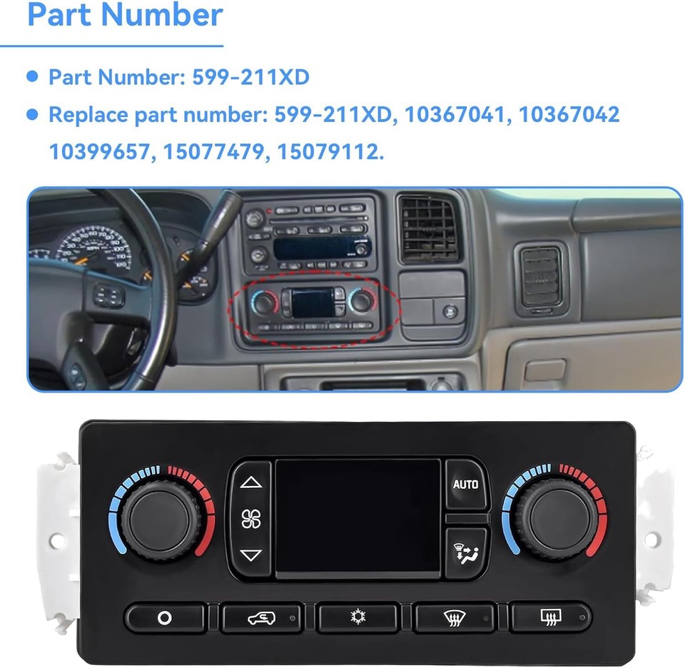 Ac Climate Control Module Improved 599-211XD For Chevy Gmc Silverado ...