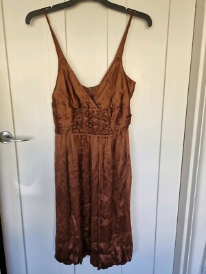Womens BASQUE Bronze 100% silk cocktail dress size 10 | eBay Australia