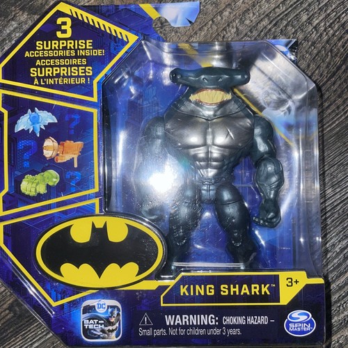 Batman 4” KING SHARK Metallic Look DC Comics Action Figure With 3 ...