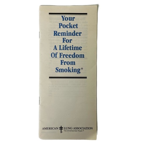American Lung Association Pocket Reminder Freedom From Smoking Booklet ...