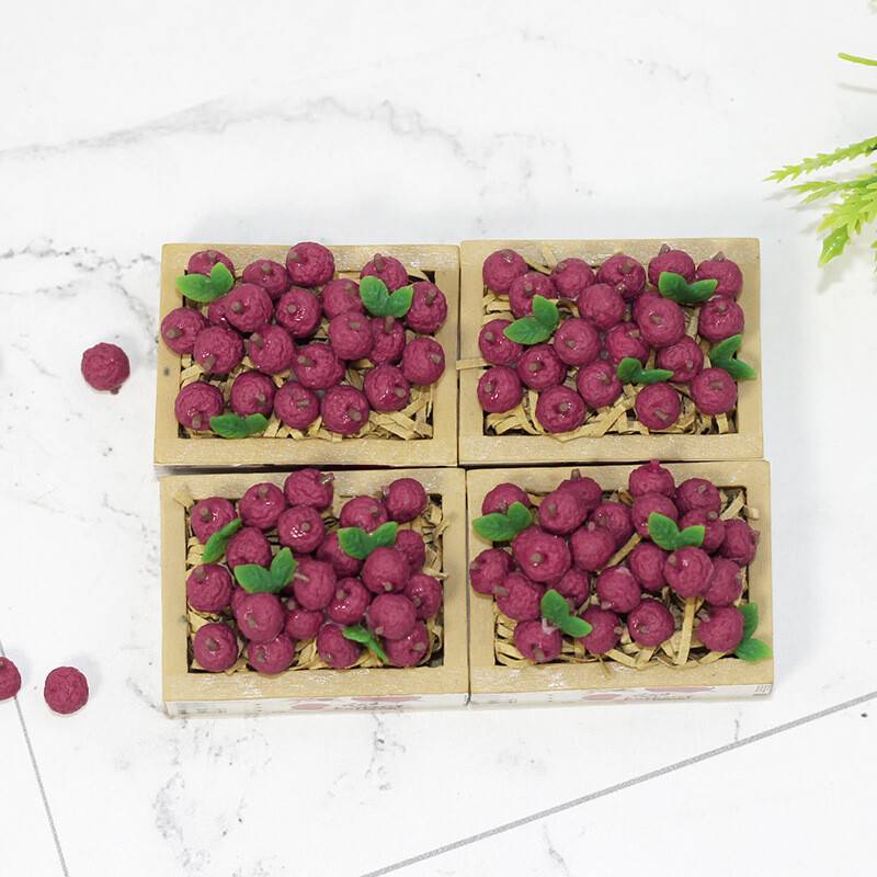 1:12 Scale Dollhouse Miniature Lychee Boxes Fruit Dining Room Resin ...