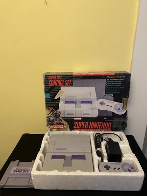 Super Nintendo SNES Control Set System w/ Box & Super Game Boy - READ ...