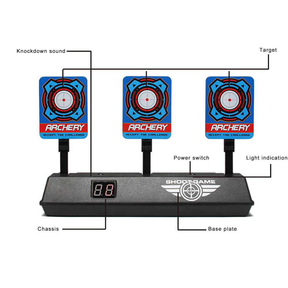 Shooting Aimed Electronic Reset Scoring Gel Auto Blaster Gun Target Toy ...