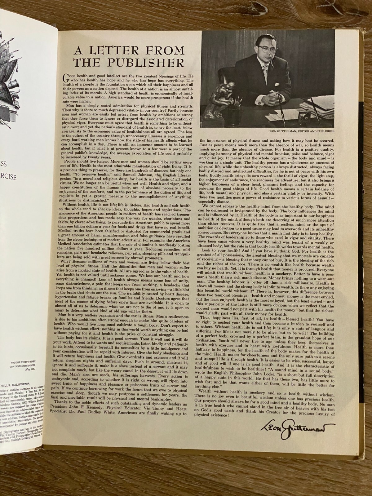 Wisdom Magazine Volume 37 May 1961 Physical Fitness Vic Tanny Paul ...