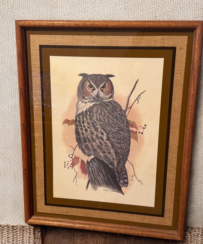 Vintage Great Horned Owl Art Print by Paul C. Connor, Arthur Kaplan Co ...