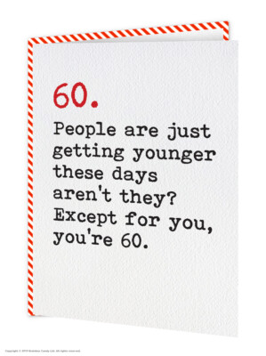 60th Birthday Age Card Funny Comedy Humour Novelty Cheeky Amusing Witty ...