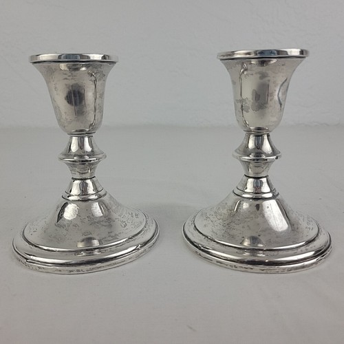 Sterling Silver Candlestick Set of 2 Pair 4 1/2 inch Gift America ...