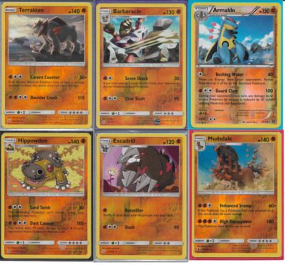 POKEMON 6 CARD REVERSE HOLO FIGHTING LOT WITH TERRAKION | eBay