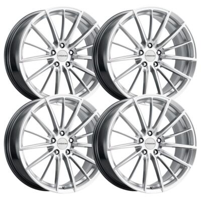 (Set-4) Vision 473 Axis 16x7.5 5x112 38mm Silver Machined Wheels Rims ...