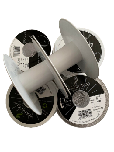 6 x Empty Plastic Reels Bobbins 50mm Wide for Ribbon / Wool /Elastic ...