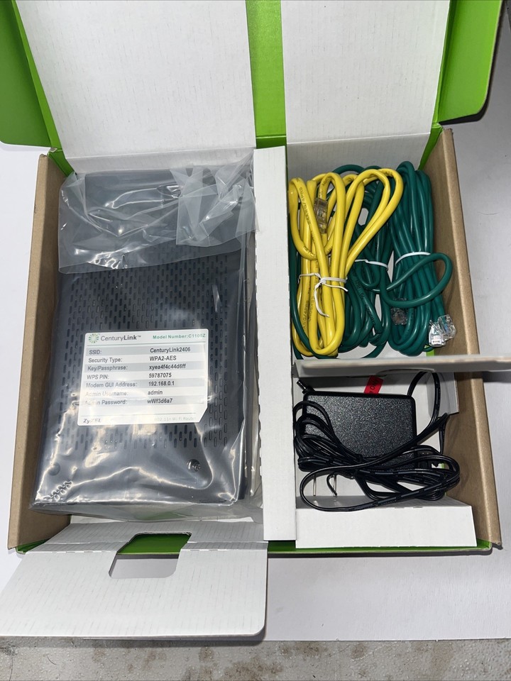 CenturyLink ZyXEL C1100Z 802.11n Wireless Modem Router ADSL2+ VDSL ...