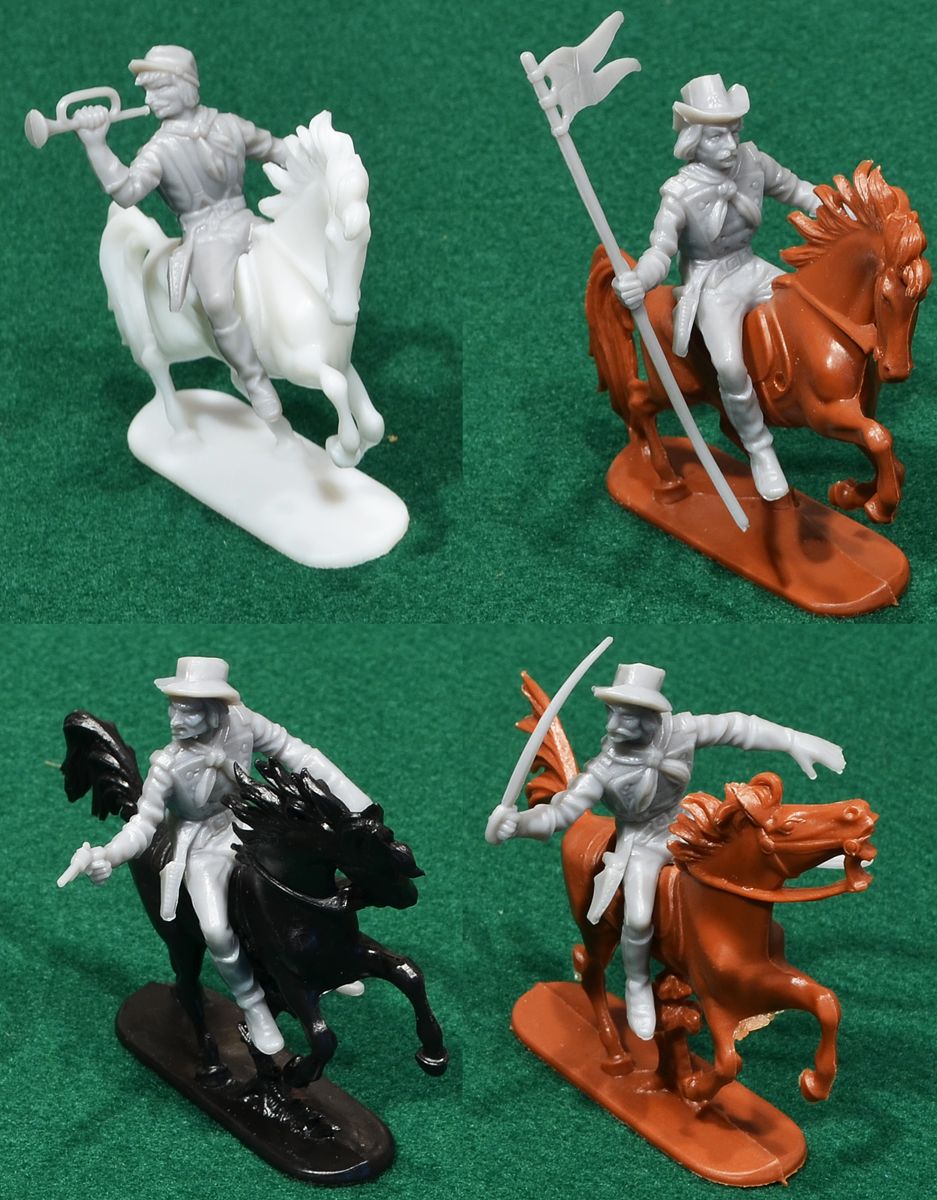 Jean Hoefler 4 Mounted C.S.A. Cavalry in 4 poses - 54mm plastic toy ...