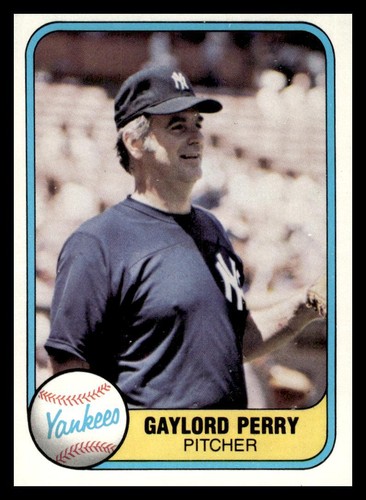 1981 Fleer #91 Gaylord Perry New York Yankees | eBay
