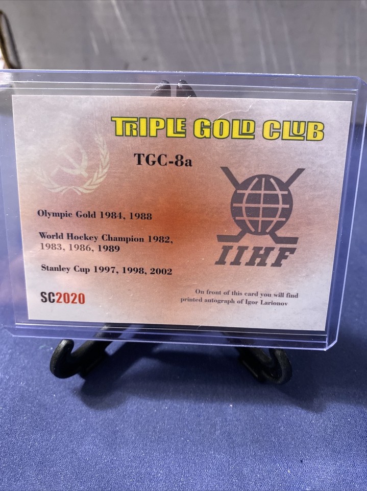 2019-20 SC2020 TRIPLE GOLD CLUB #TGC-8a IGOR LARIONOV FACSIMILE SCRIPT ...