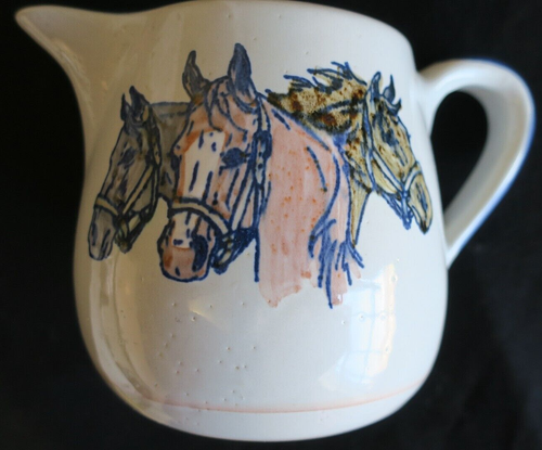 Louisville Stoneware Pitcher 3 Horses Pony Made in USA 5 1/2" Tall | eBay