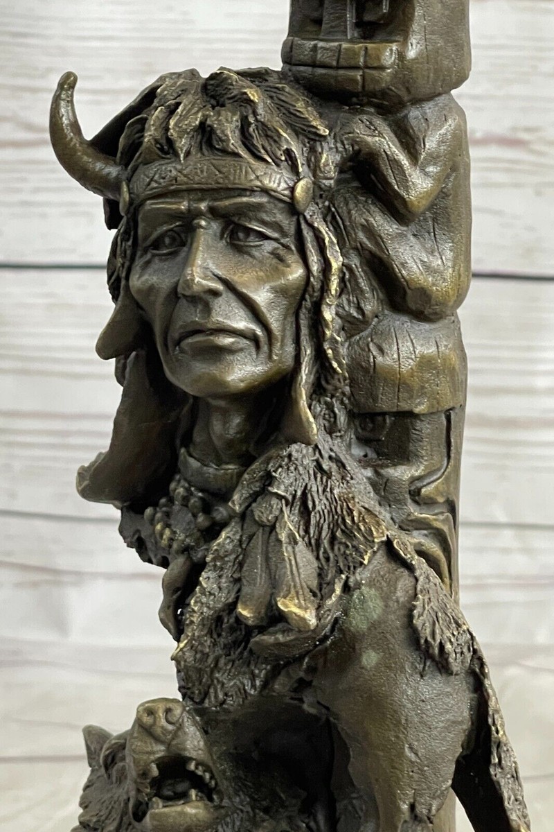 Indian Warrior With Totem Native American Indian Totem Pole | EBay