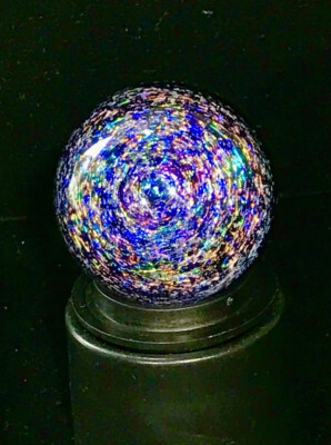 Glass Boro Marble Rainbow Dichro Space Theme 35mm Sculpture Art Multi Color | eBay