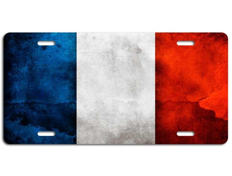 French Flag License Plate - France Vanity Auto Tag Car Truck Grunge ...