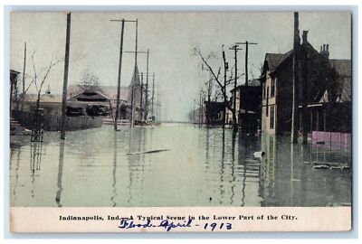 c1920 Typical Scene In The Lower Part Of The City Indianapolis Indiana ...