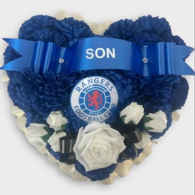 Artificial Rangers Funeral Flowers heart Wreath Memorial Grave Tribute ...