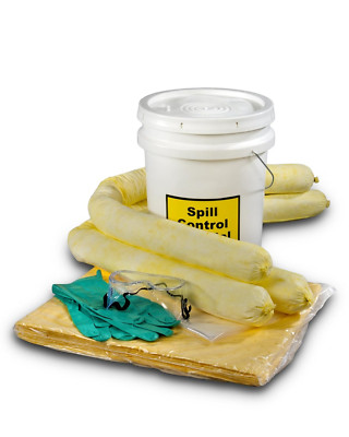 Spilfyter Hazmat Bucket Spill Kit - Manages Small Chemical Spills ...
