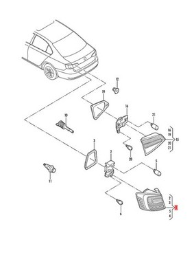 Genuine VW Jetta syncro Vento 163 Tail Light Right outer 5C6945096F | eBay