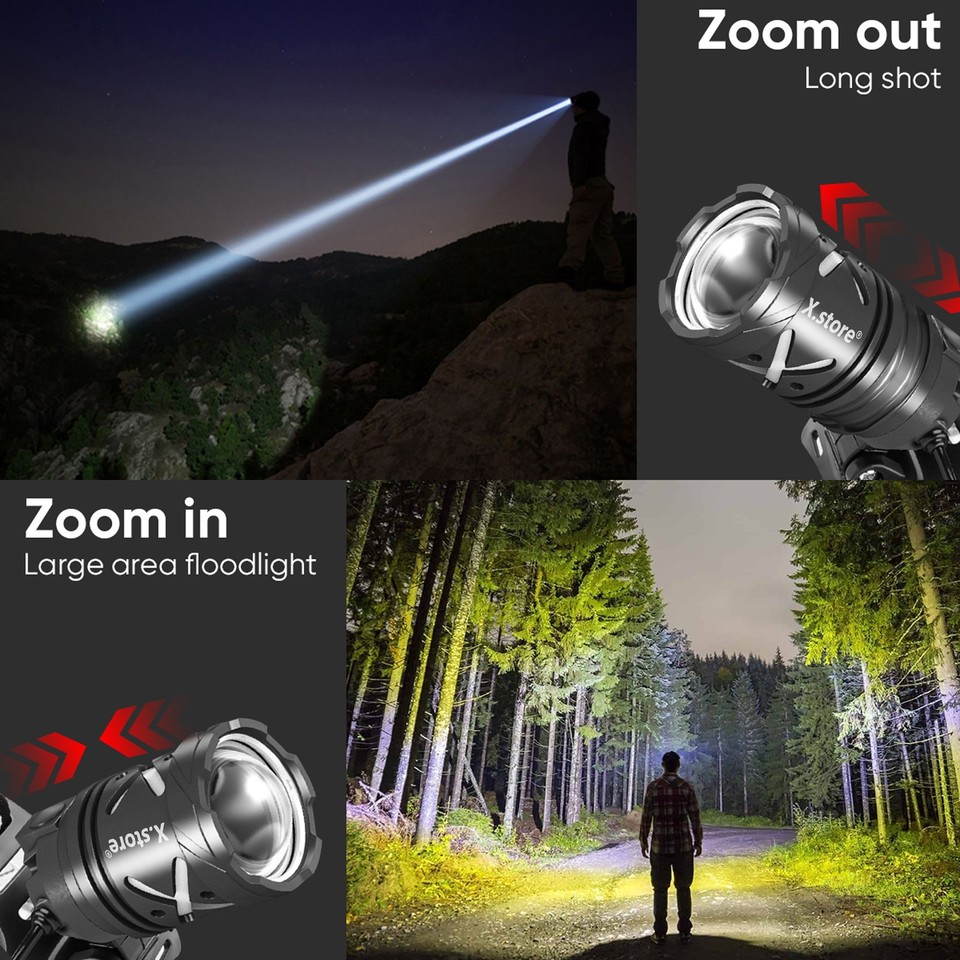 X.store Super Bright 30W LED Headlamp Rechargeable Waterproof Portable ...