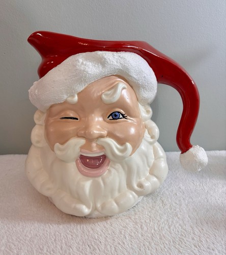 VTG Ceramic Winking Santa Christmas Pitcher, Holiday Decor, 10 Inches ...