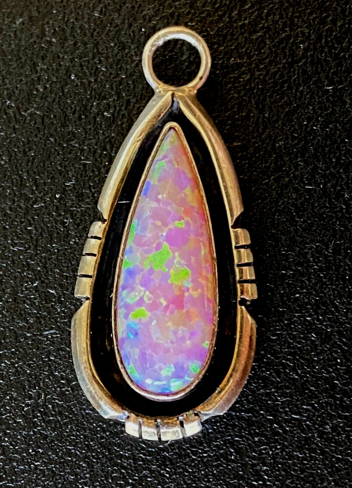 Native American Signed AP Sterling Silver Synthetic O… - Gem