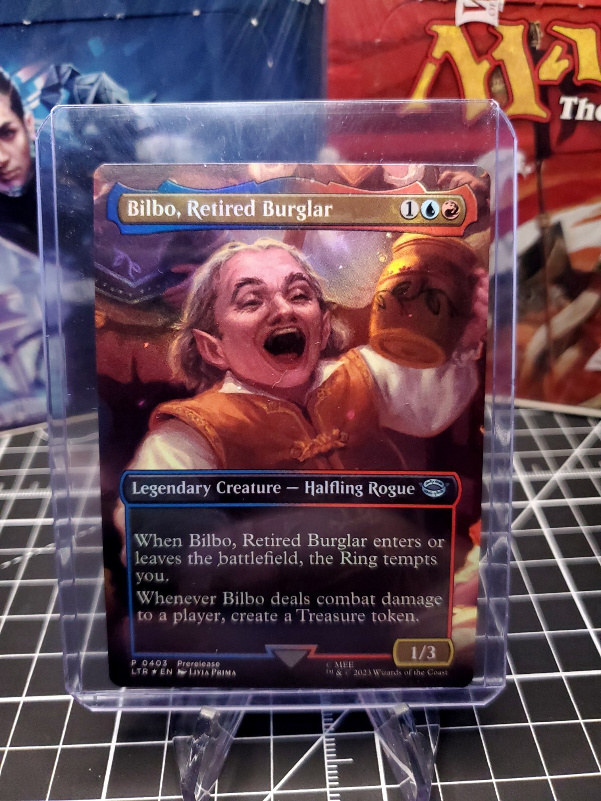 FOIL MTG Bilbo, Retired Burglar *BORDERLESS FOIL* The Lord of the Rings ...