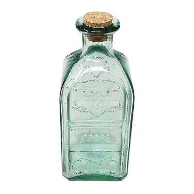 Small Antique Glass Bottle w/ Cork Top 100% Recycled Home Kitchen ...