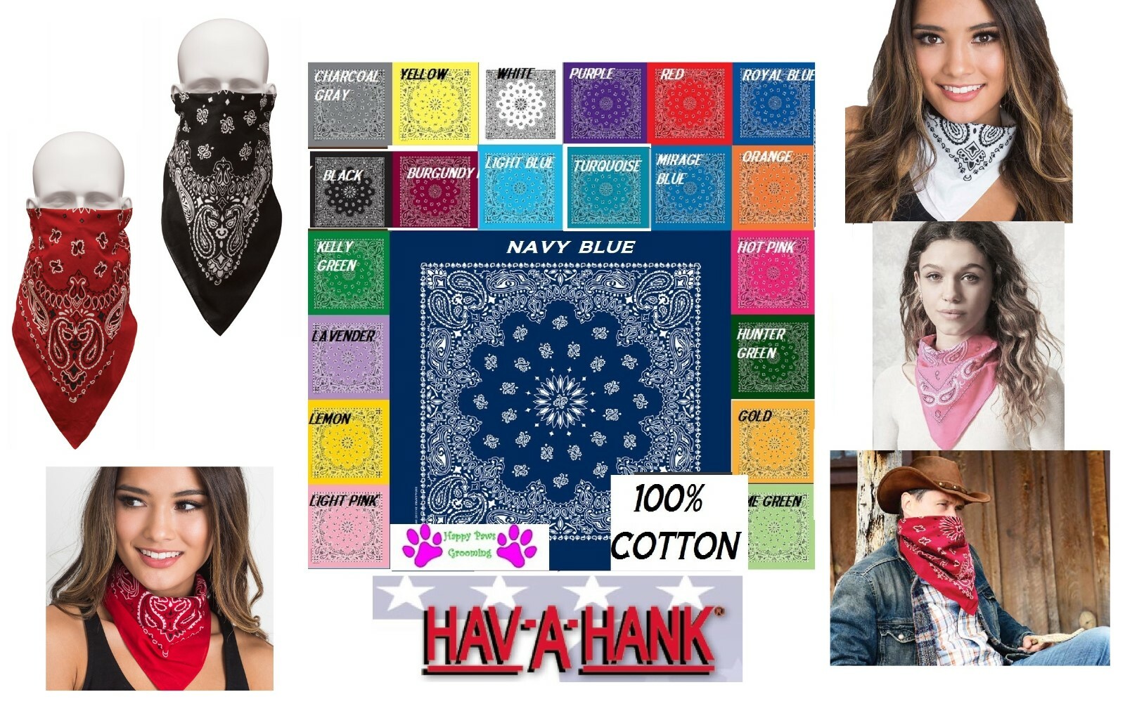 12 Mixed Lot PAISLEY BANDANA Cotton Scarves Scarf Hanky Head Neck Wrap ...