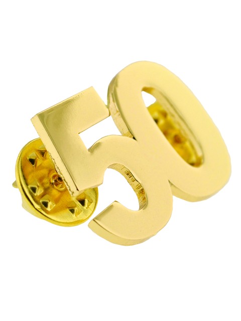 PinMart's Number Fifty 50 Anniversary 50th Birthday Shiny Gold Lapel ...