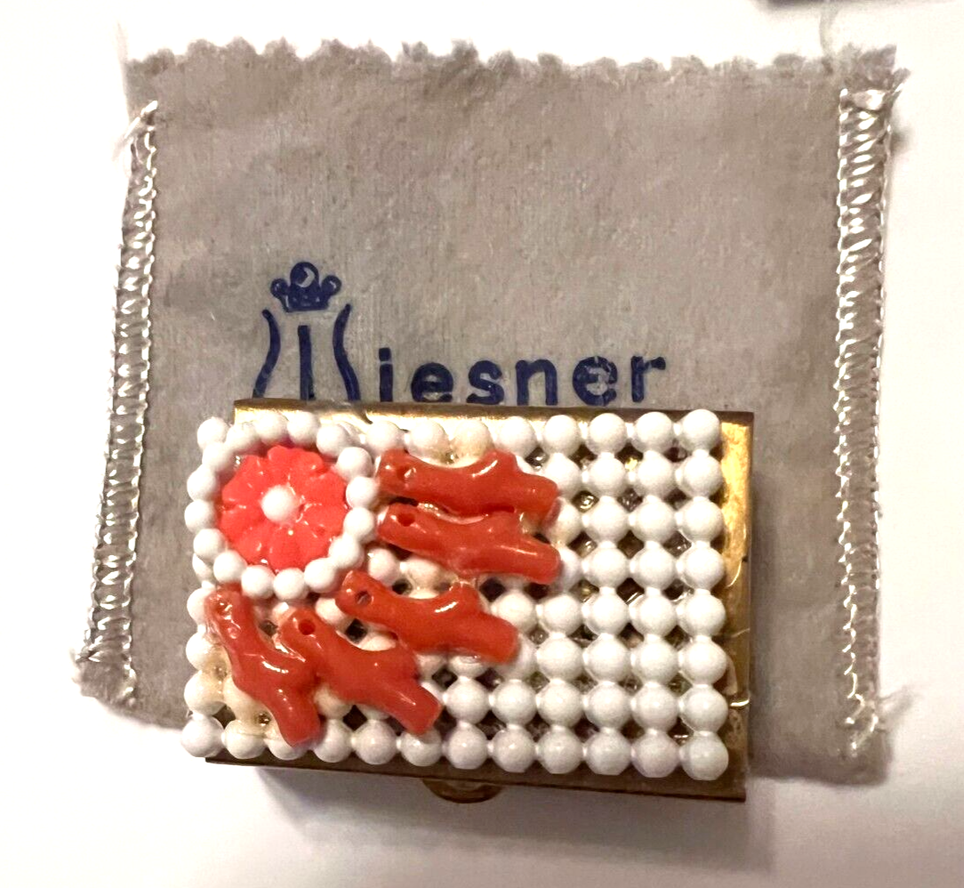 Wiesner of Miami Vintage 1950's Trickettes 3 piece set white & coral | eBay