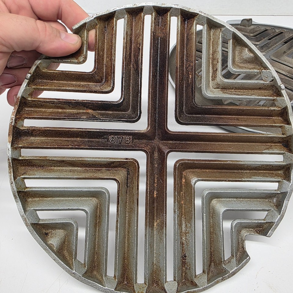 Vtg Griswold Cast Iron Double Broiler 875 876 Erie PA USA Rare USA Pan ...