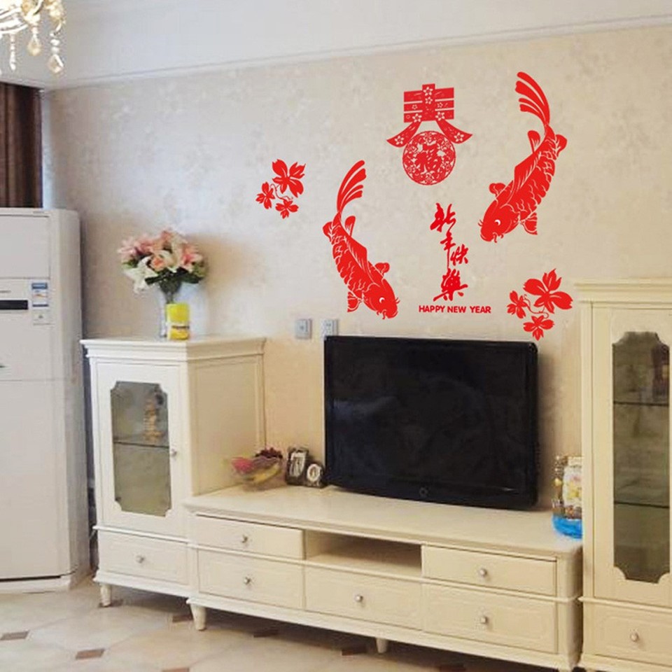 Spring Festival Decorations Chinese Stickers Home Wallpaper Decals ...